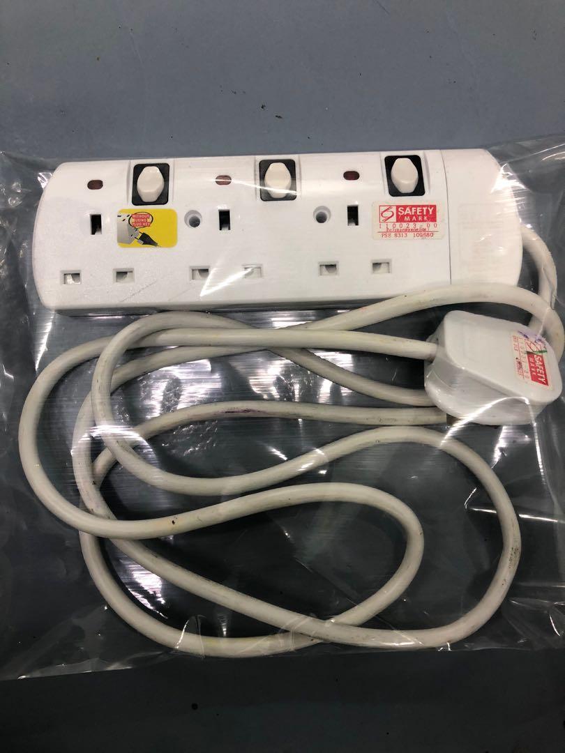 PSE Extension Wire 3Socket, TV & Home Appliances, Electrical, Adaptors & Sockets on Carousell