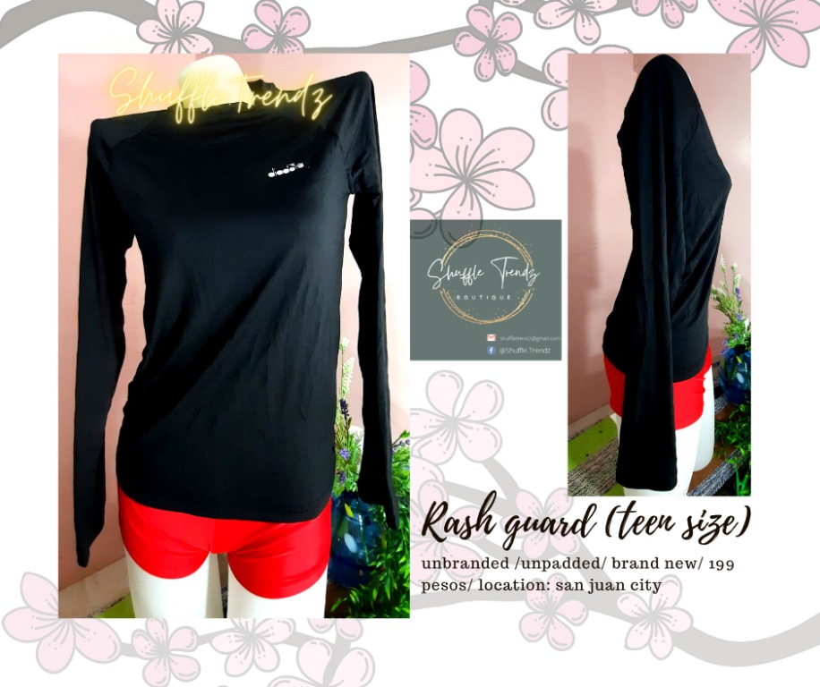 Rash guard teen size, Women's Fashion, Swimwear, Rash guard on Carousell
