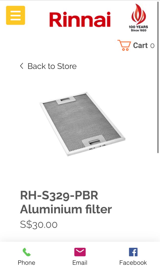 Rinnai grease filter, TV & Home Appliances, Kitchen Appliances, Hobs ...