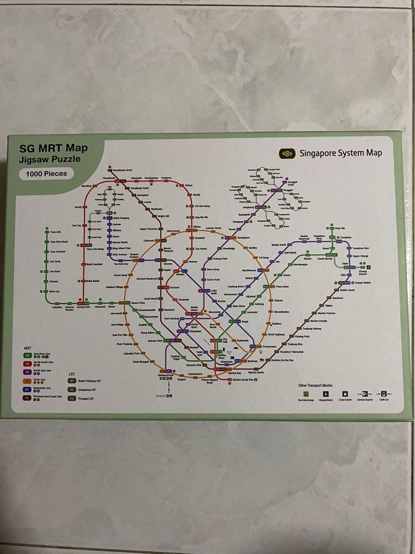 SG MRT Map - Jigsaw Puzzle, Hobbies & Toys, Toys & Games on Carousell