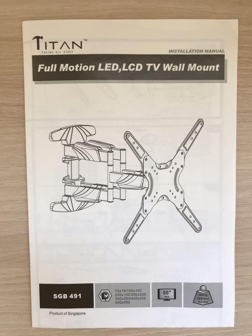 Titan Wall Mount (Full Motion), TV & Home Appliances, TV ...