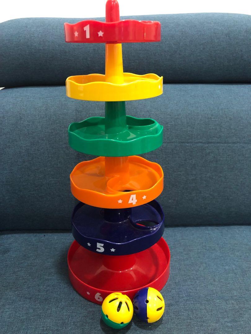 TOYROYAL Colorful Stacking Tower Roll Bell Ball Free Baby RemoteControl ...