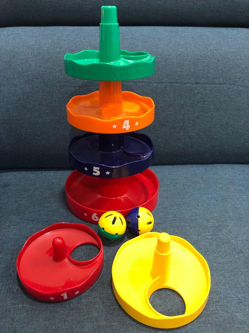 TOYROYAL Colorful Stacking Tower Roll Bell Ball Free Baby RemoteControl ...