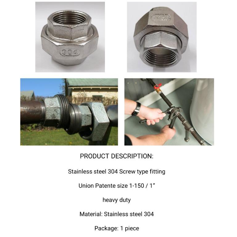 Union Patente size 1-150 / 1” ( Stainless Steel 304 ), Furniture & Home ...