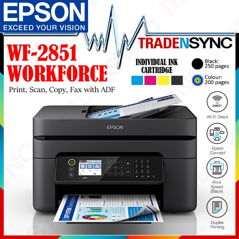 [Wireless Printer] Epson WF-2851 Wi-Fi Borderless All-in-One Ink Tank ...