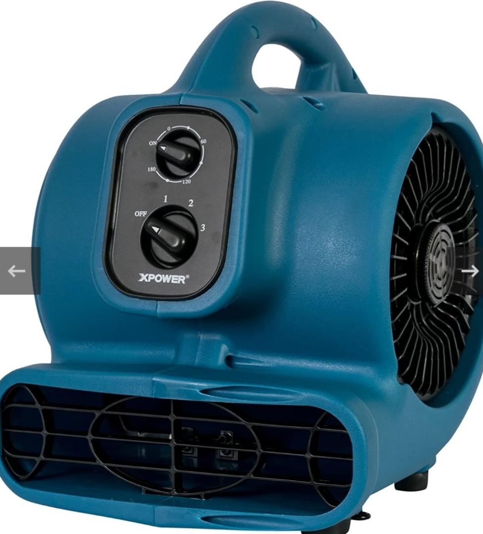 XPOWER Mini Mighty Air Mover Utility Blower Fan with Built-In Power ...