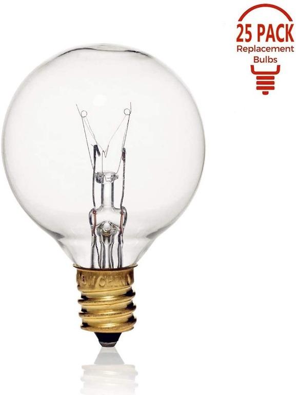 25 Pack G40 Replacement Bulbs: 7 Watt G40 Globe Bulbs for String Lights ...