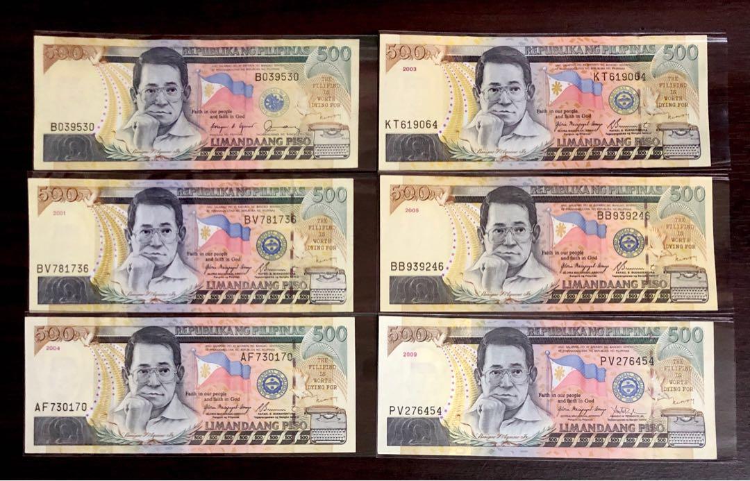 500 Piso Different Year New Design Series (NDS) Banknotes And Unc ...