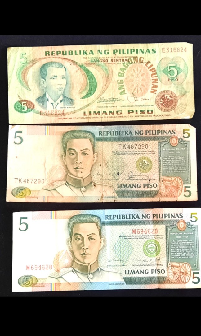 5 piso old bill, Hobbies & Toys, Memorabilia & Collectibles, Vintage ...