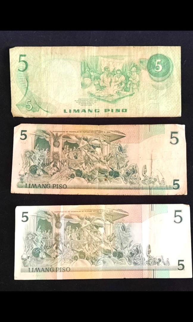 5 piso old bill, Hobbies & Toys, Memorabilia & Collectibles, Vintage ...