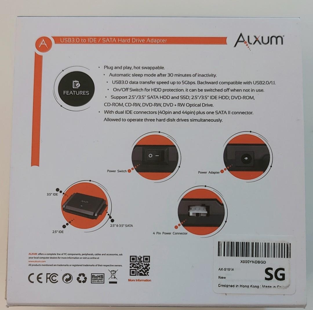 Alxum USB 3.0 to IDE SATA Converter, Hard Drive Reader for Universal 2. ...