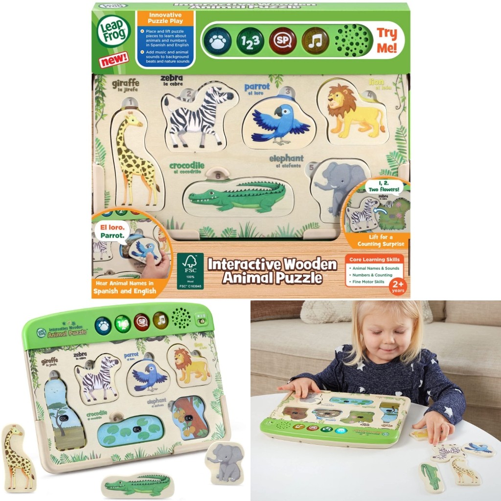 BNIB: LeapFrog LeapStart Interactive Wooden Animal Puzzle - Animal ...
