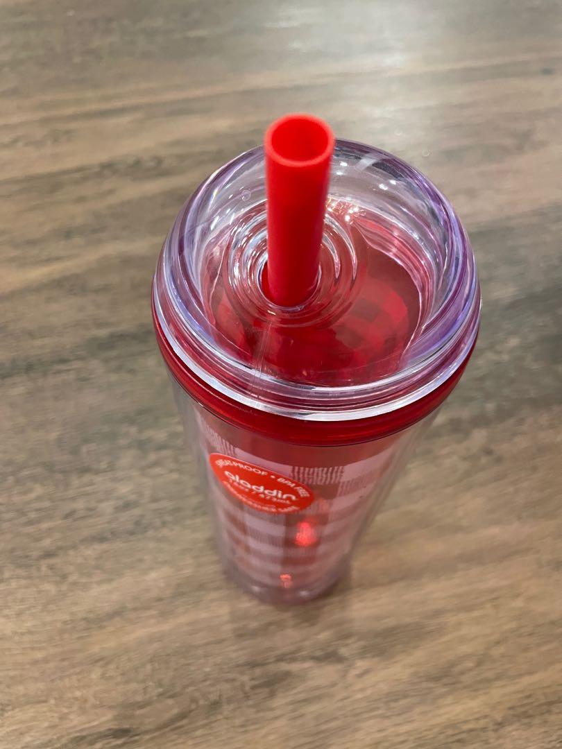 Branded Aladdin Double-Wall Tumbler w/ lid & straw, Furniture & Home ...