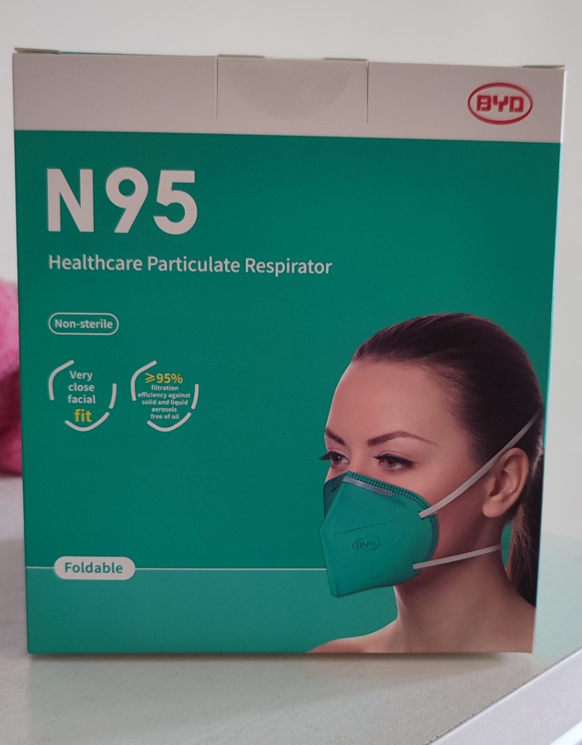 BYD N95 Masks, Health & Nutrition, Face Masks & Face Shields on Carousell