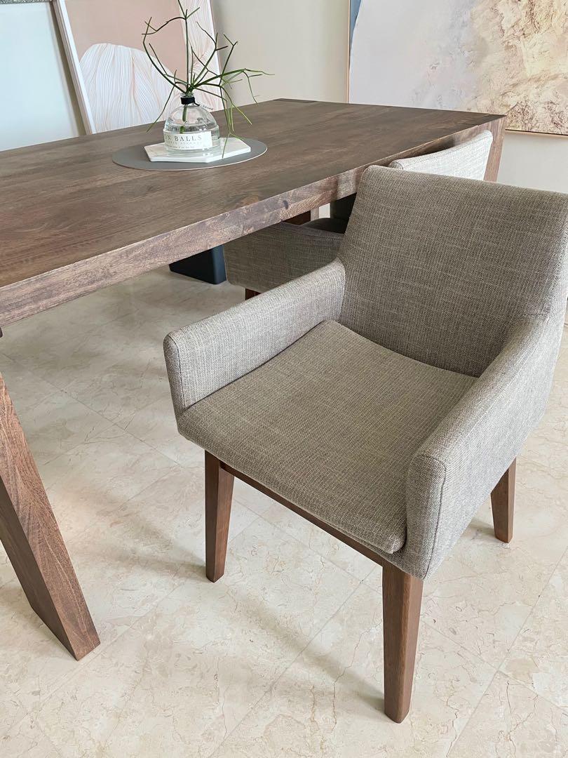 Castlery Armchair Dining Chair x 2, Furniture & Home Living, Furniture ...