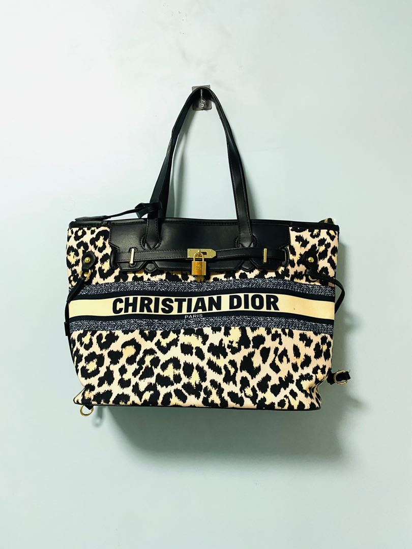 CD Tote Leopard, Women's Fashion, Bags & Wallets, Shoulder Bags on ...