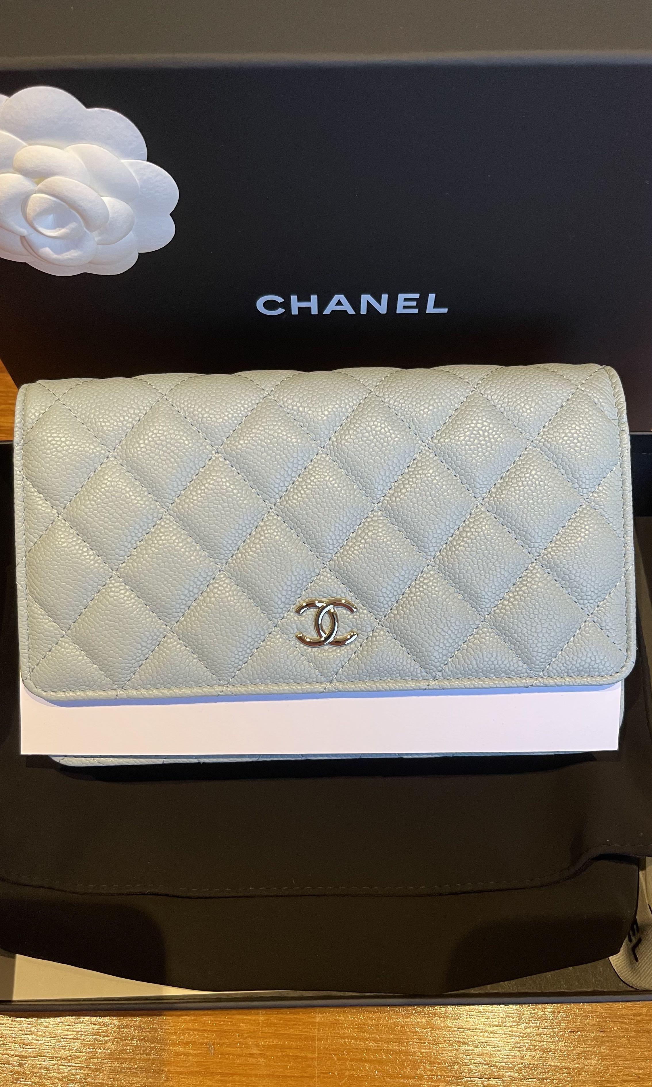 Chanel baby blue WOC caviar, Luxury, Bags & Wallets on Carousell