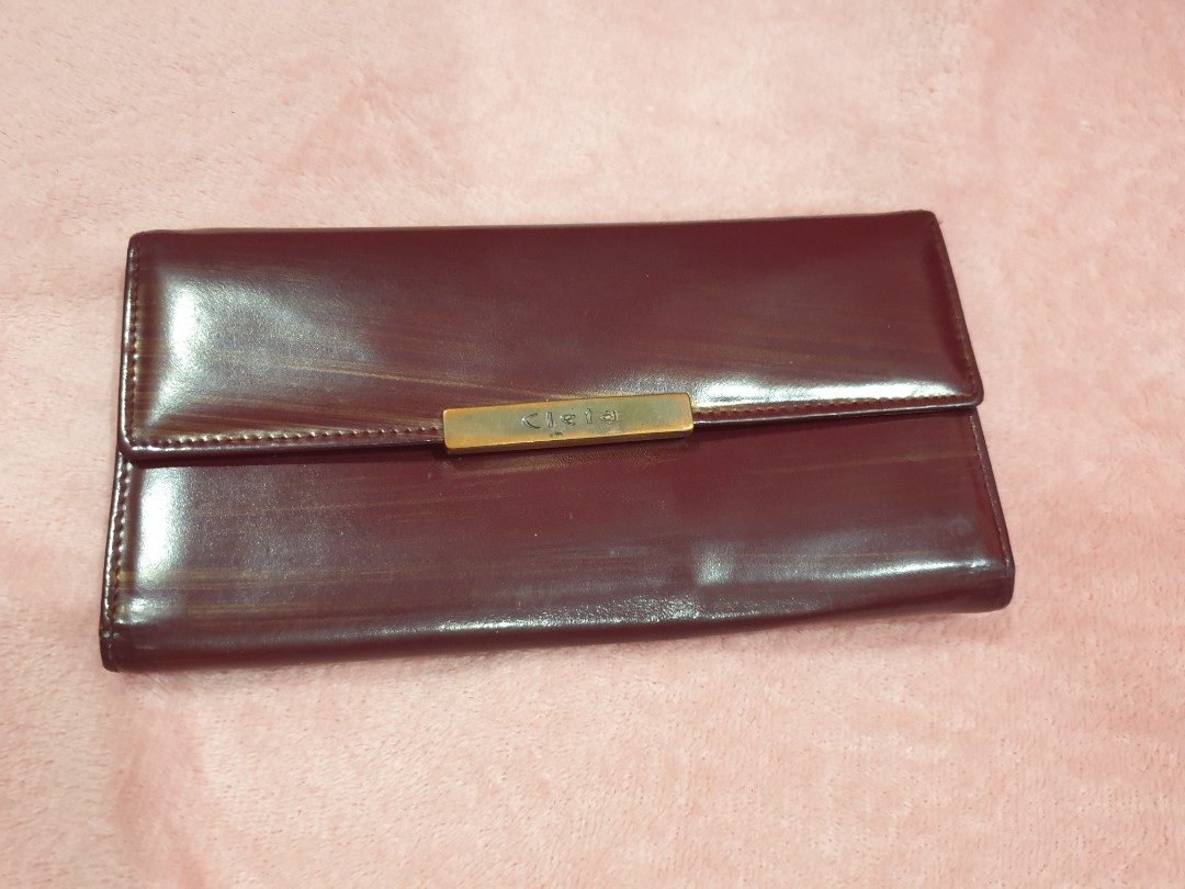 CLETA Red Brown Bronze Long Wallet, Women's Fashion, Bags & Wallets ...