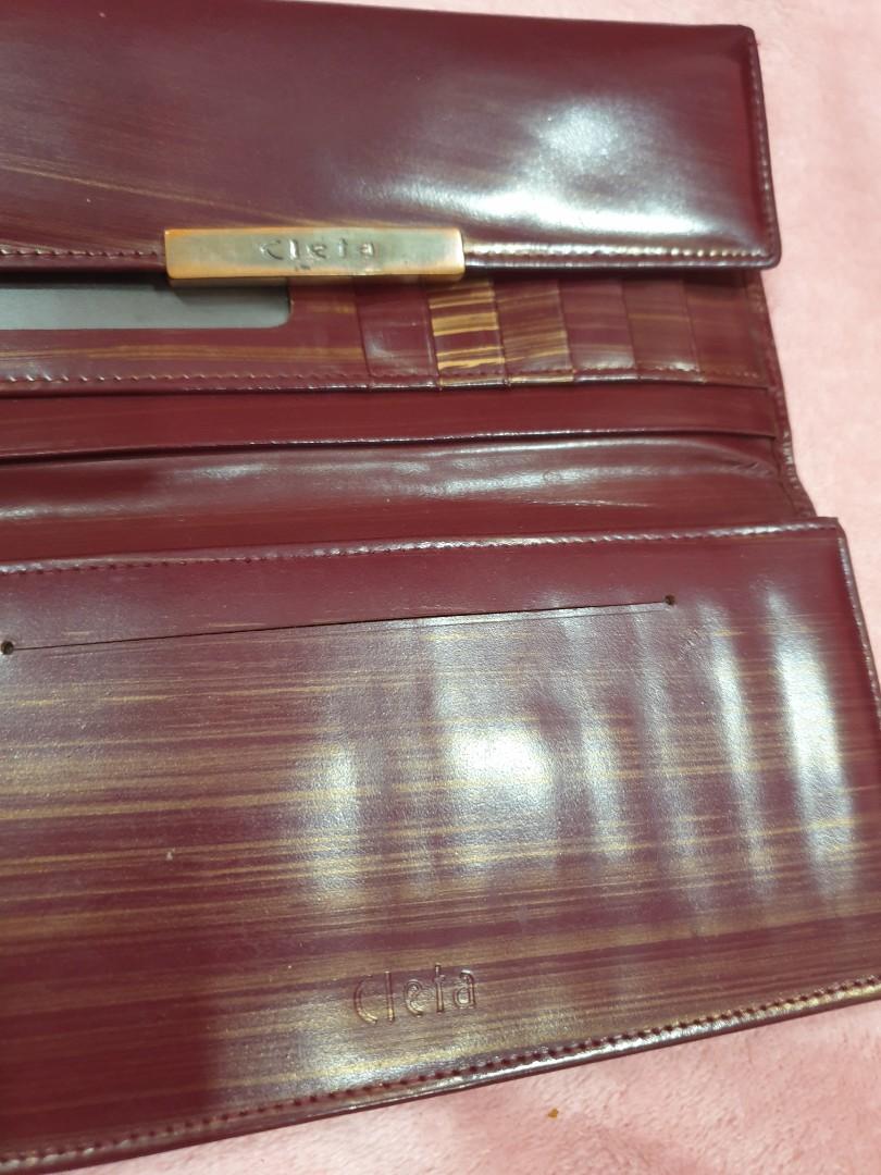 CLETA Red Brown Bronze Long Wallet, Women's Fashion, Bags & Wallets ...