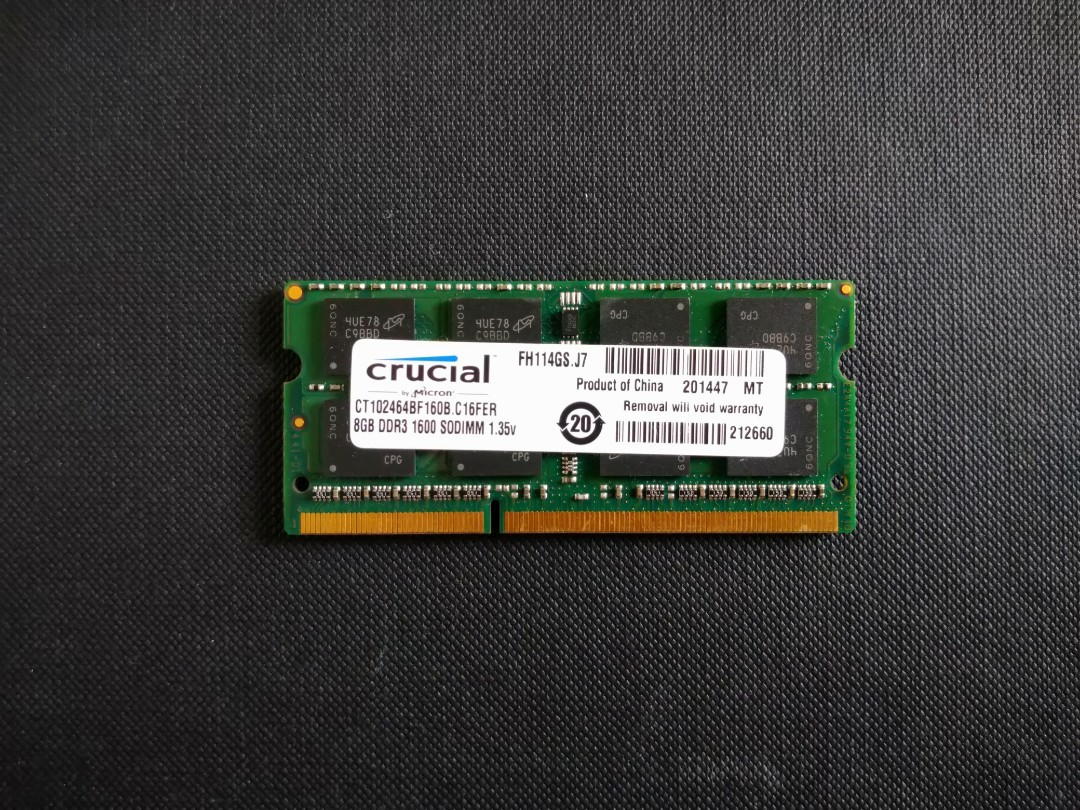 Crucial 8GB DDR-1600 SODIMM, Computers & Tech, Parts & Accessories ...