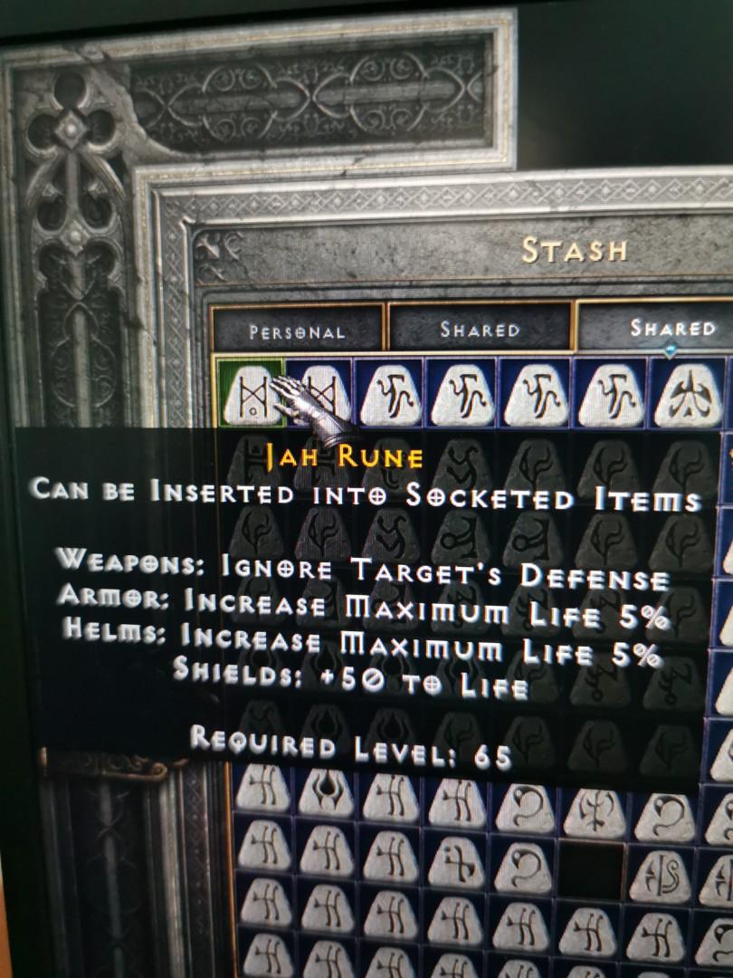 D2R (PC) Jah Rune, Video Gaming, Gaming Accessories, In-Game Products ...