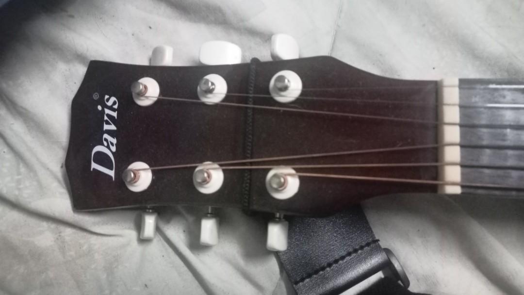 Davis acoustic guitar complete set, Hobbies & Toys, Music & Media ...
