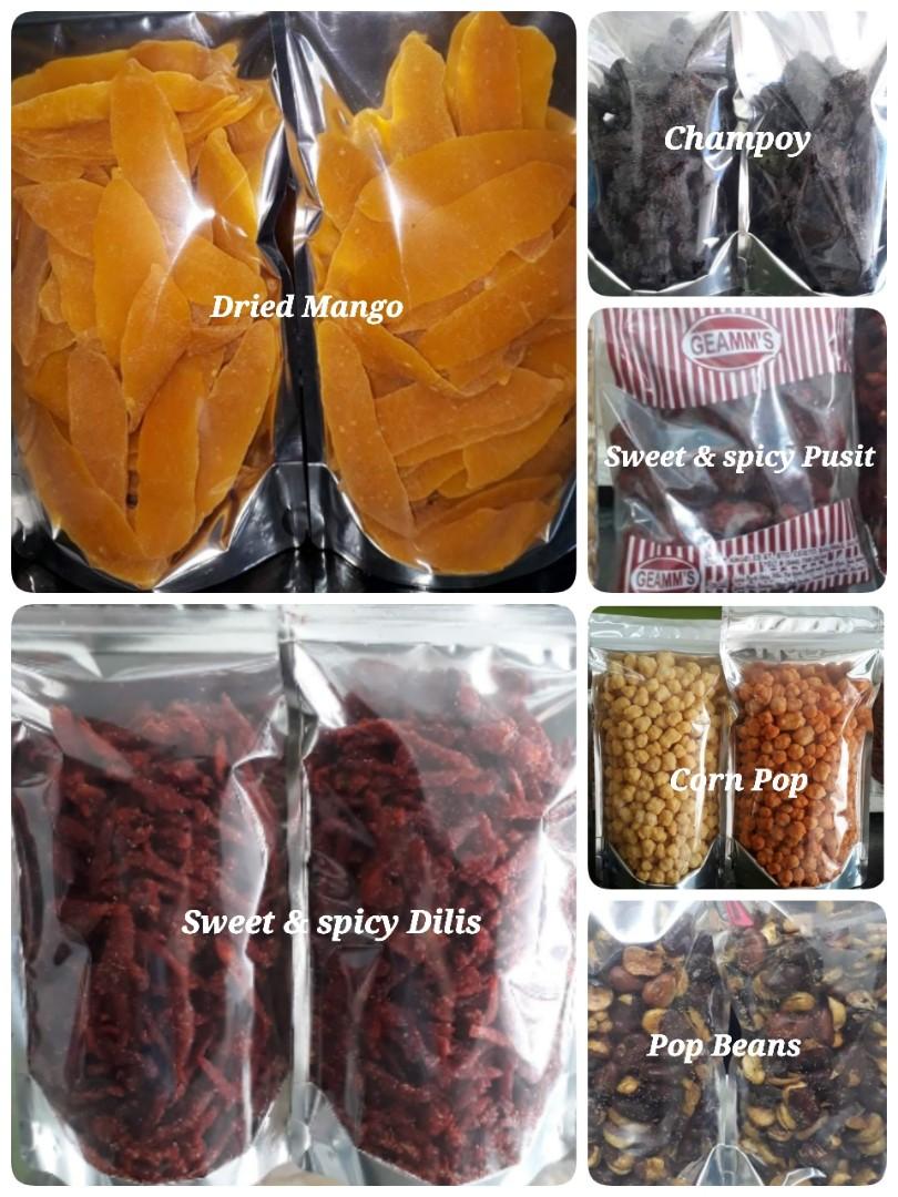 DRIED MANGO, CHAMPOY, SWEET & SPICY PUSIT & DILIS, CORN POP, POP BEANS ...