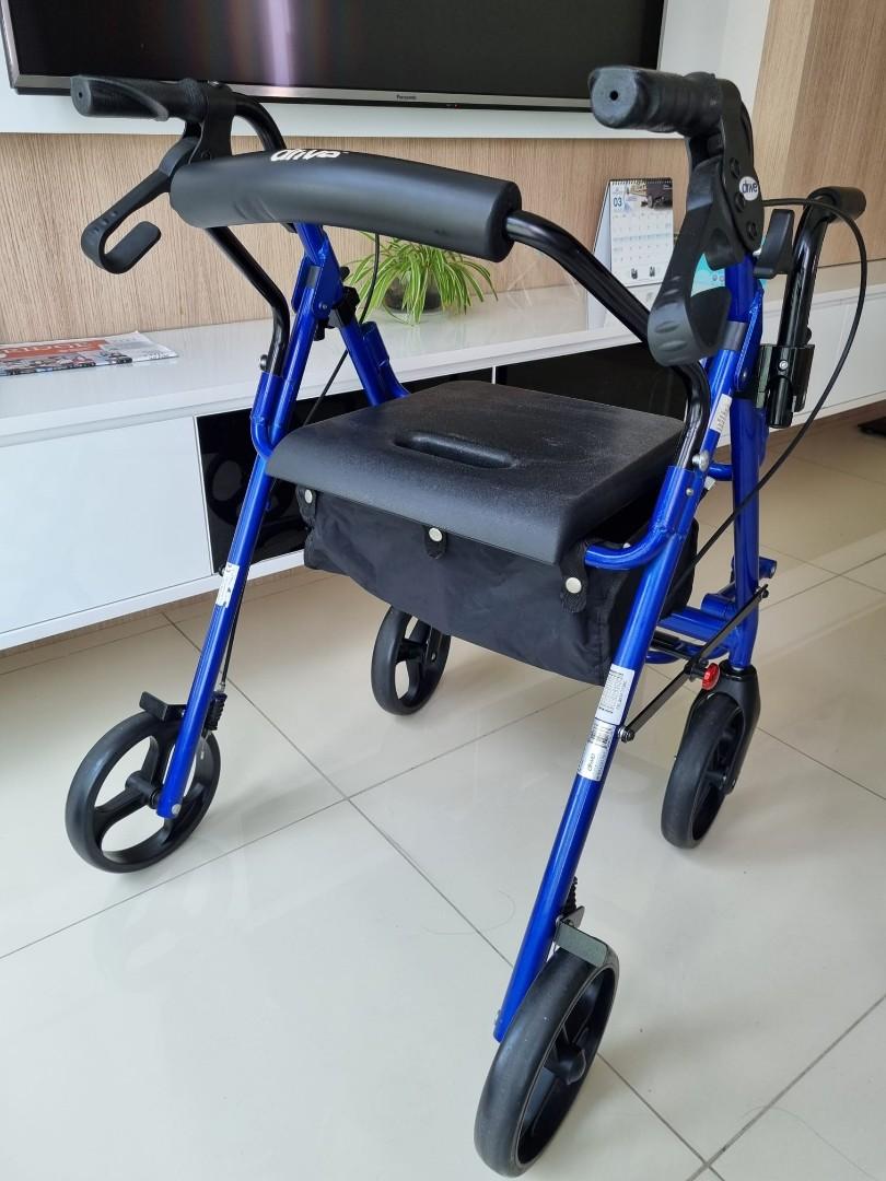 Drive Medical Duet Transport Wheelchair Rollator Walker, Health ...