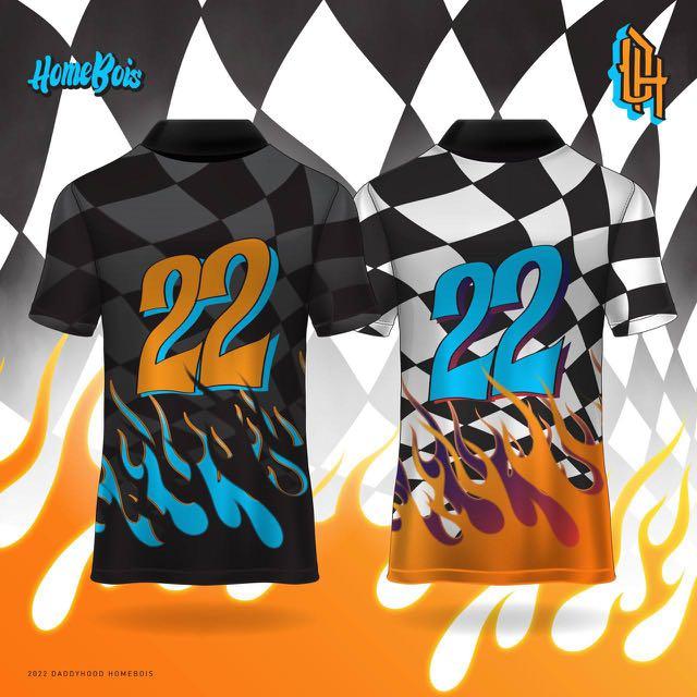HOMEBOIS X DADDYHOOD FLAMES JERSEY, Men's Fashion, Tops & Sets on Carousell