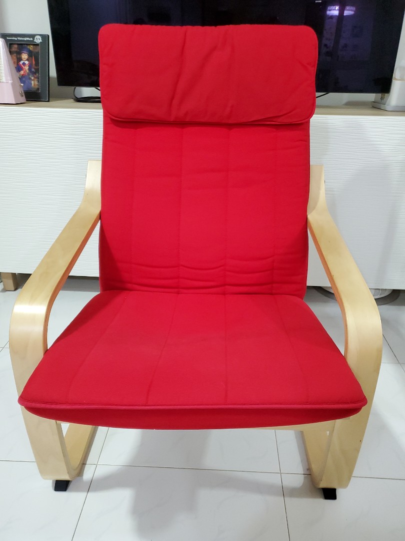 Ikea red poang chair, Furniture & Home Living, Furniture, Chairs on ...