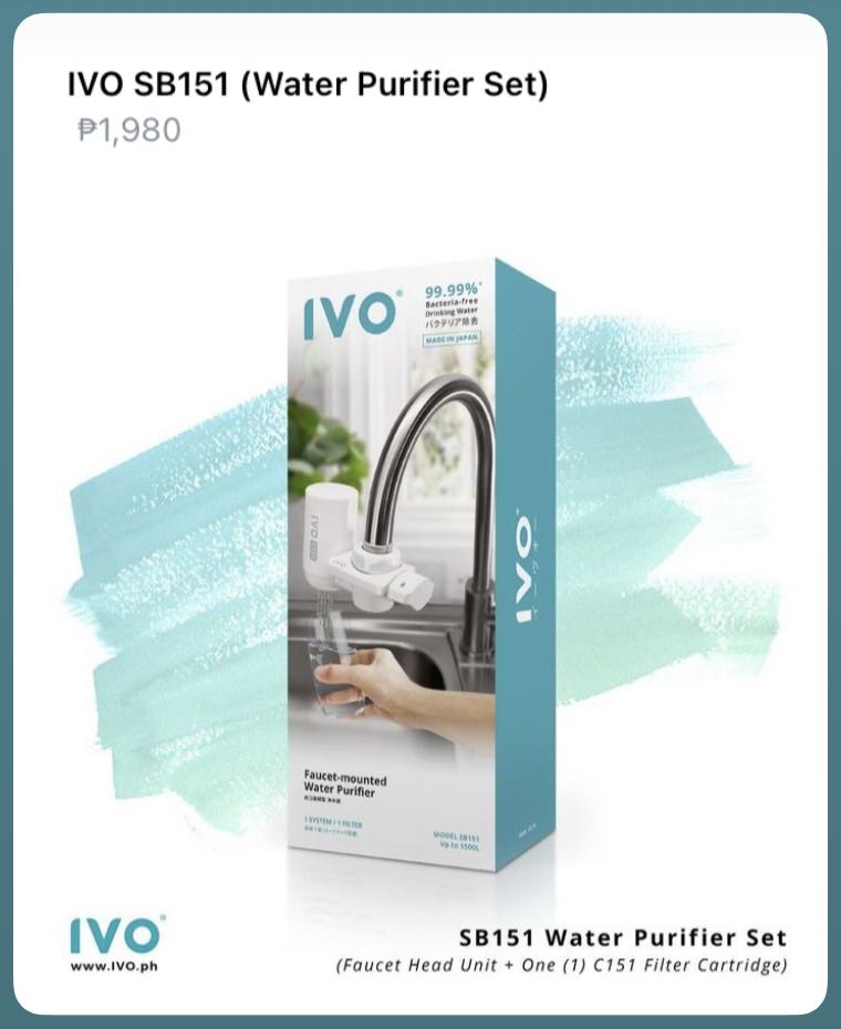 IVO WATER PURIFIER COMPLETE SET STARTER KIT SB151, Furniture & Home ...