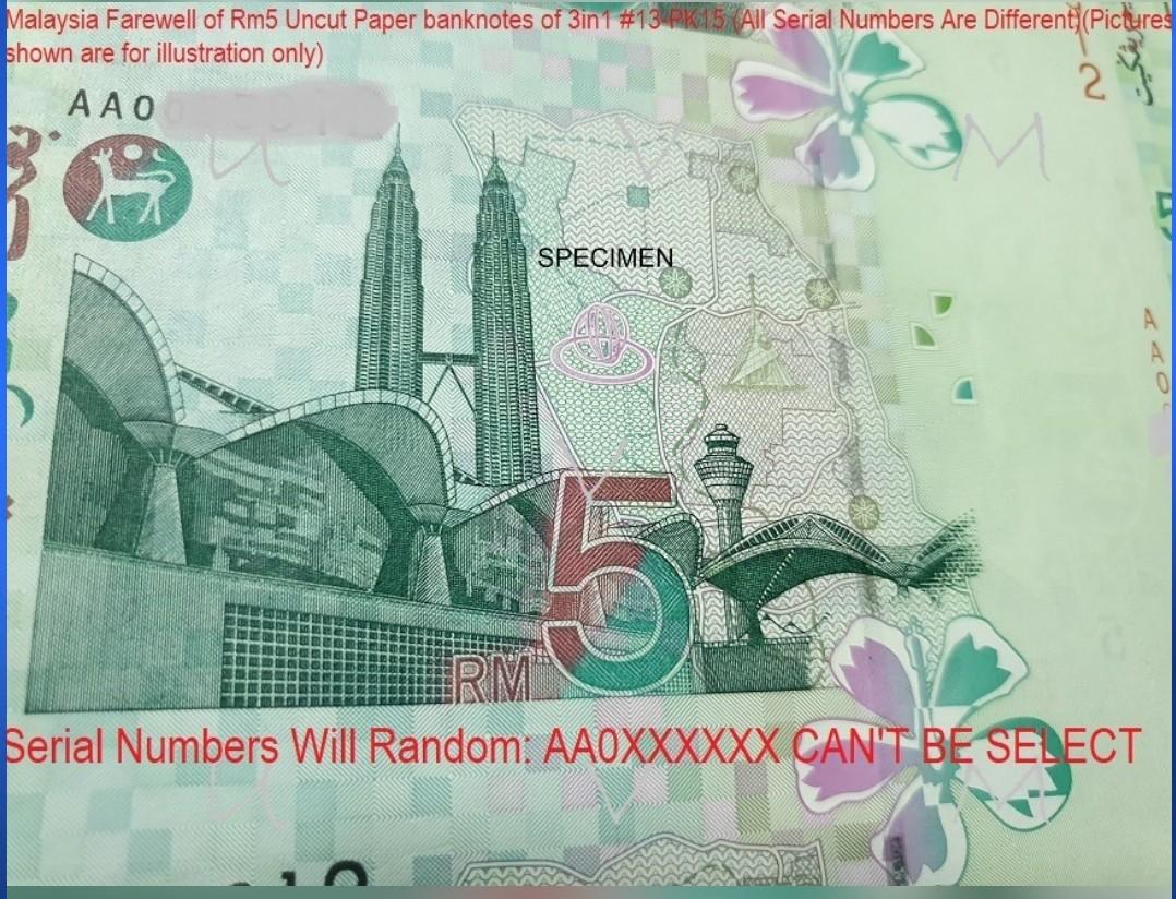 Malaysia Rm5 uncutmoney of 3in1, Hobbies & Toys, Memorabilia ...