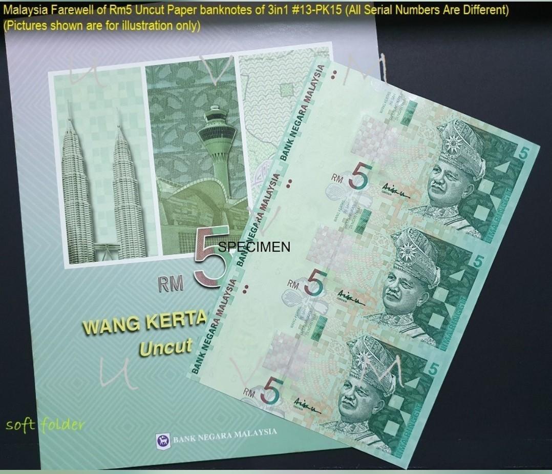 Malaysia Rm5 uncutmoney of 3in1, Hobbies & Toys, Memorabilia ...