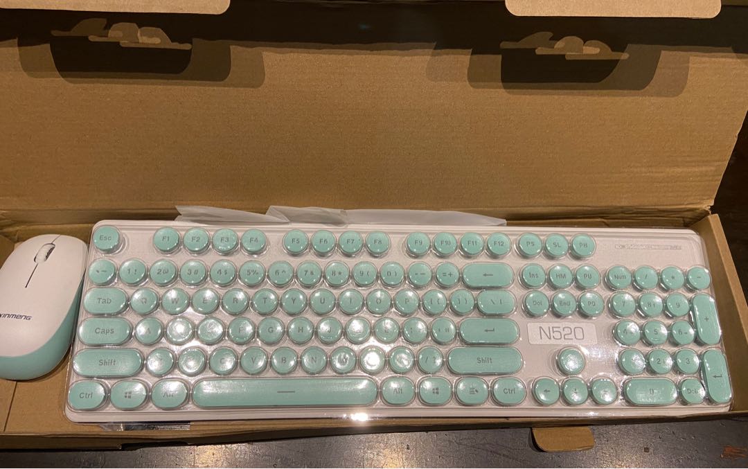 [VERY NEGOTIABLE PRICE] Mint Green Wireless Bluetooth Keyboard with ...