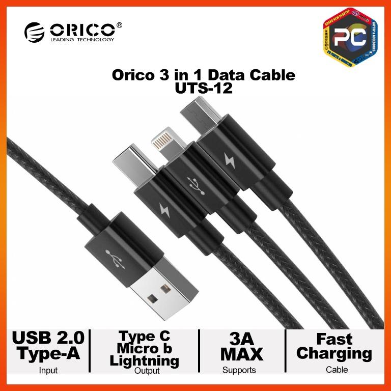 Orico 3 in 1 Data Cable UTS-12, Mobile Phones & Gadgets, Mobile ...