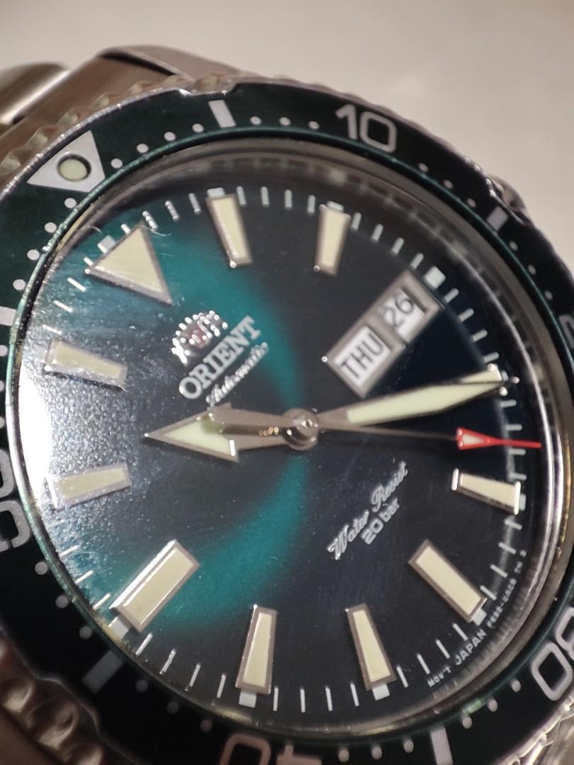 Orient Kamasu Mako 3 green local authorized dealer set sapphire crystal ...