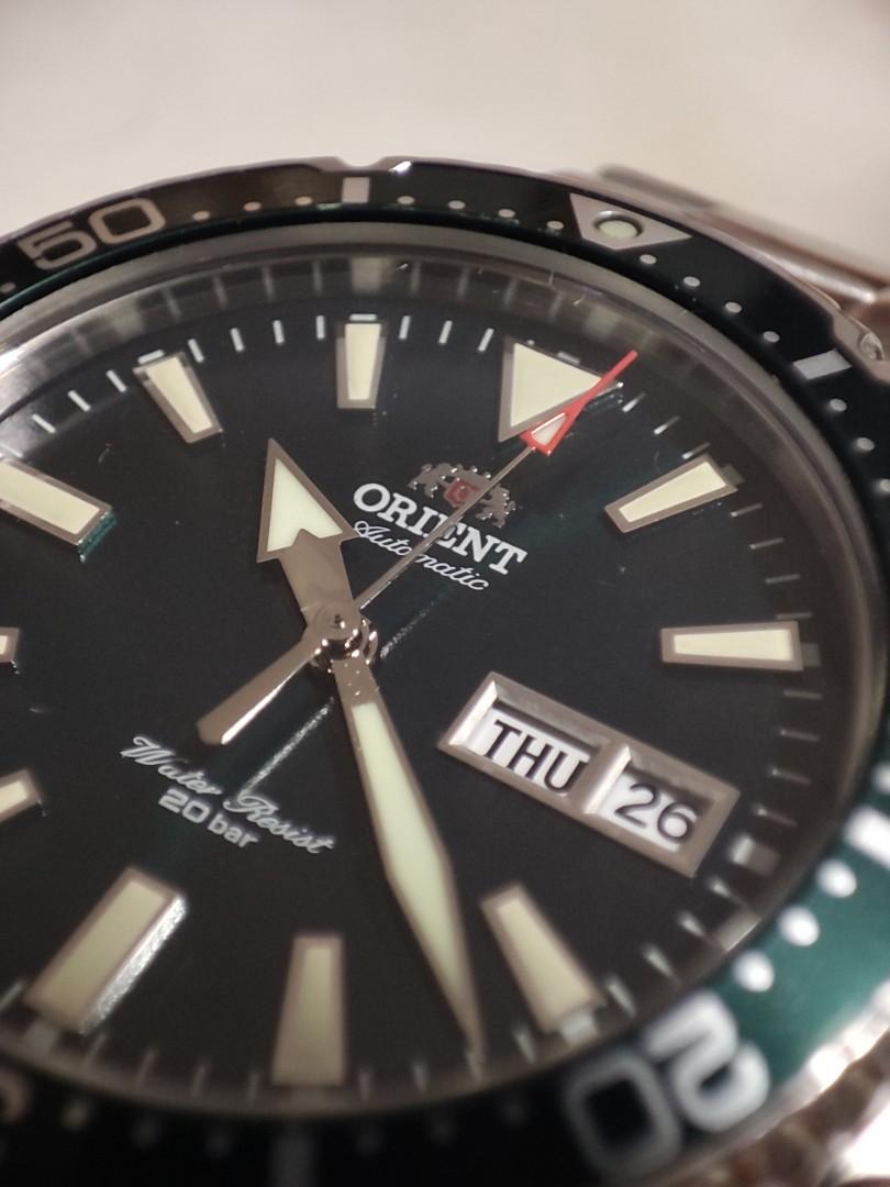 Orient Kamasu Mako 3 green local authorized dealer set sapphire crystal ...