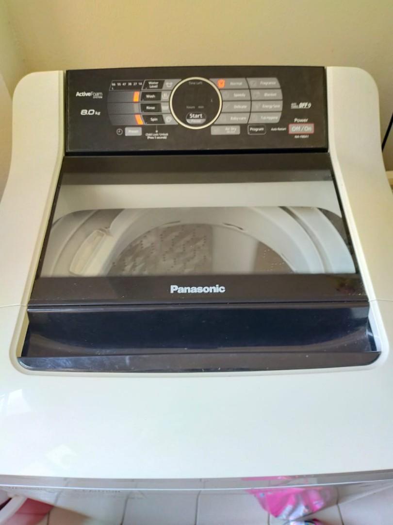 Panasonic washing machine 8 kg active foam system auto power NA F80A1 ...