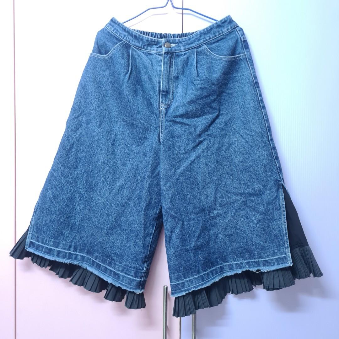 Rococo blue colour Jean, short, skirt,hakama, Women's Fashion, Bottoms ...