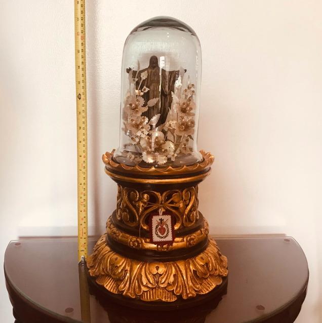 Sacred Heart of Jesus Brass Statue in Glass Virina and Lusutan Style ...