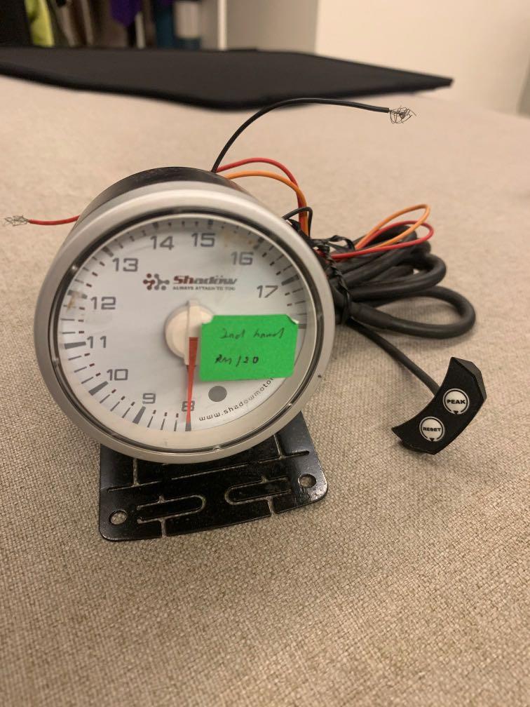 Shadow Pro2 white face voltage gauge, Auto Accessories on Carousell