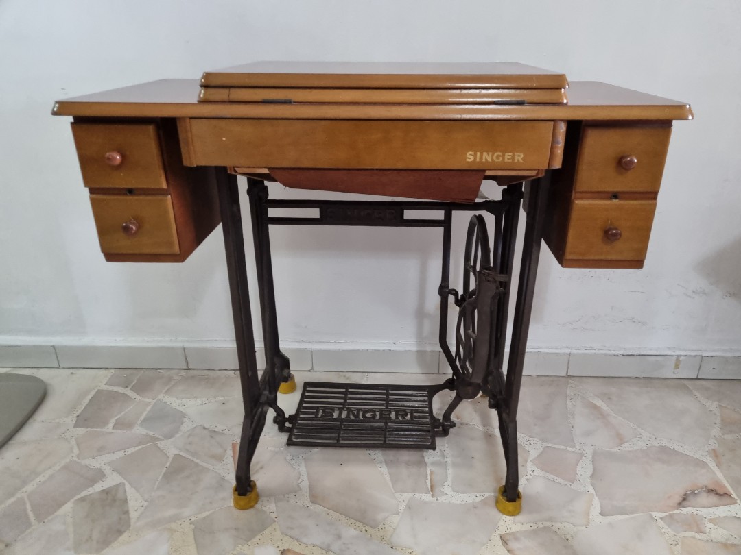 Singer sewing table, Furniture & Home Living, Furniture, Tables & Sets ...
