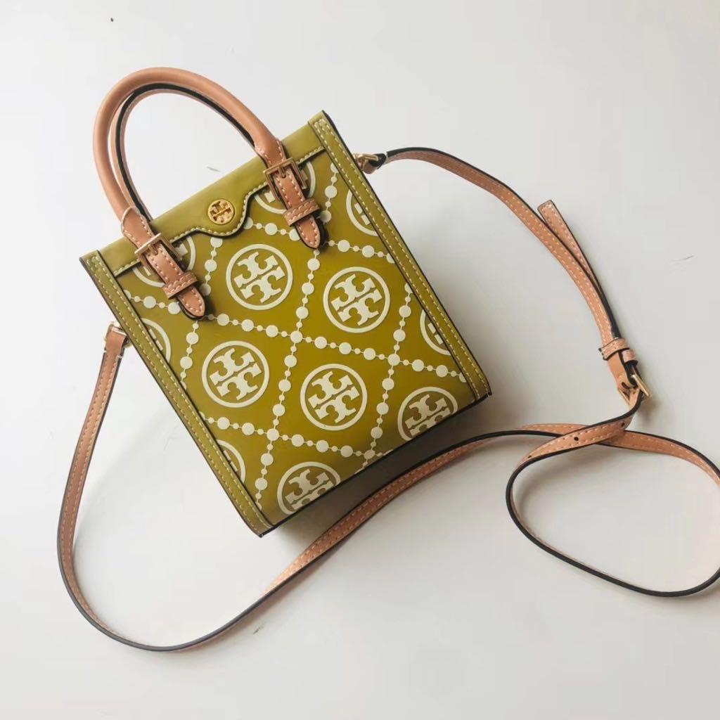 TB T Monogram Contrast Embossed Mini Tote Bag, Women's Fashion, Bags ...