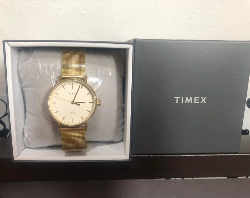 Timex Gold Watch Original For Sale, Luxury, Watches on Carousell