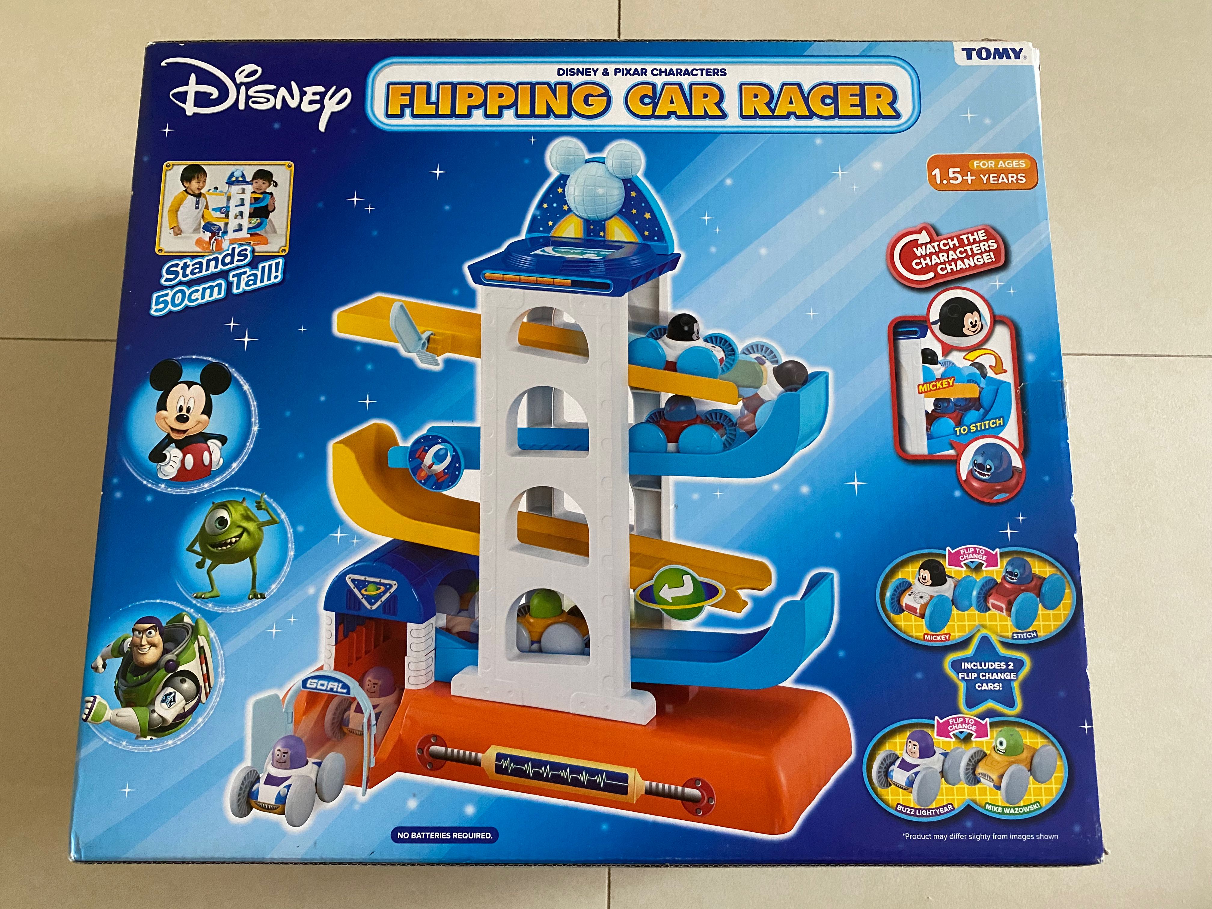 TOMY DISNEY & PIXAR TURN AROUND TRANSFORMING SLOPE / FLIPPING CAR RACER ...