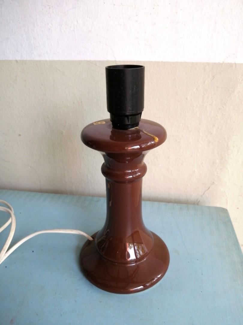 Vintage Ceramic Lamp base with Paper Accordion lampshade, Furniture ...