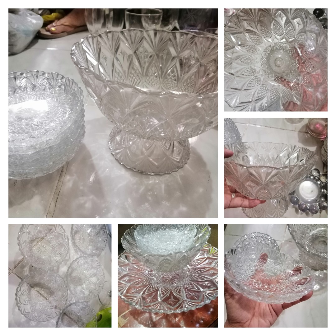 Vintage crystal set, Furniture & Home Living, Kitchenware & Tableware ...