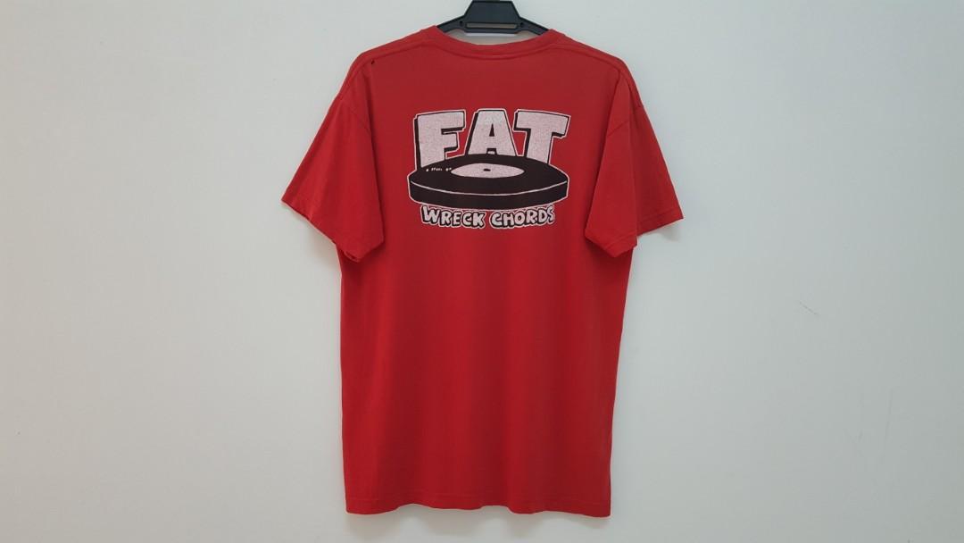 VINTAGE FAT WRECK CHORDS PUNK ROCK RECORDS T SHIRT MADE IN USA DISTRESS ...