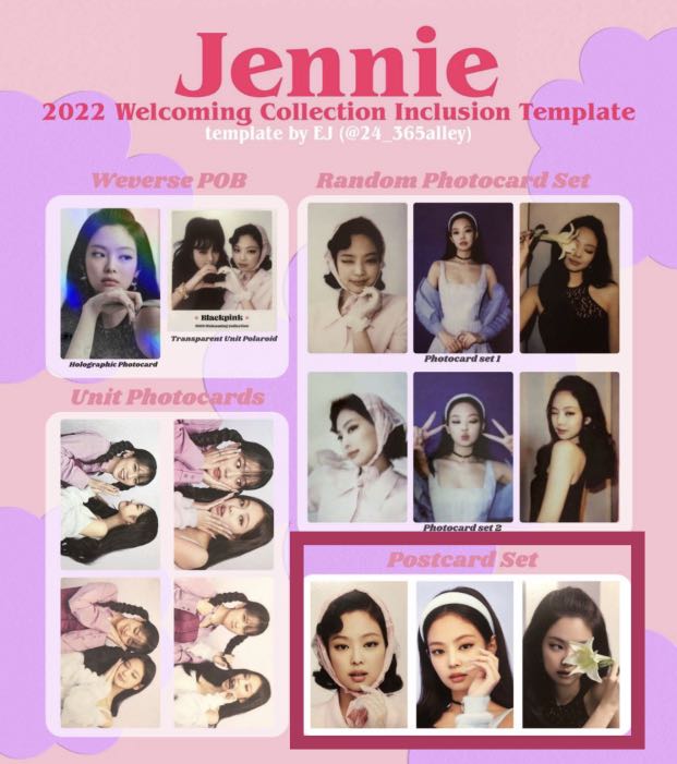 WTS Blackpink Welcoming Collection 2022 Jennie Postcard Set, Hobbies ...