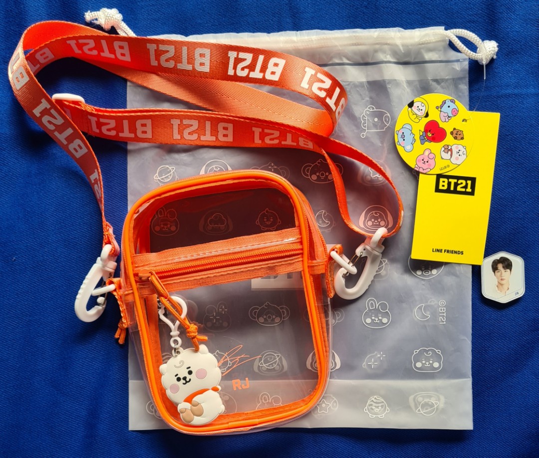 WTS/LFB BTS BT21 RJ PVC sling bag, Men's Fashion, Bags, Sling Bags on ...